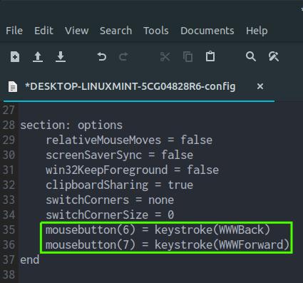 Making the mouse forward and back buttons work when using Synergy ...
